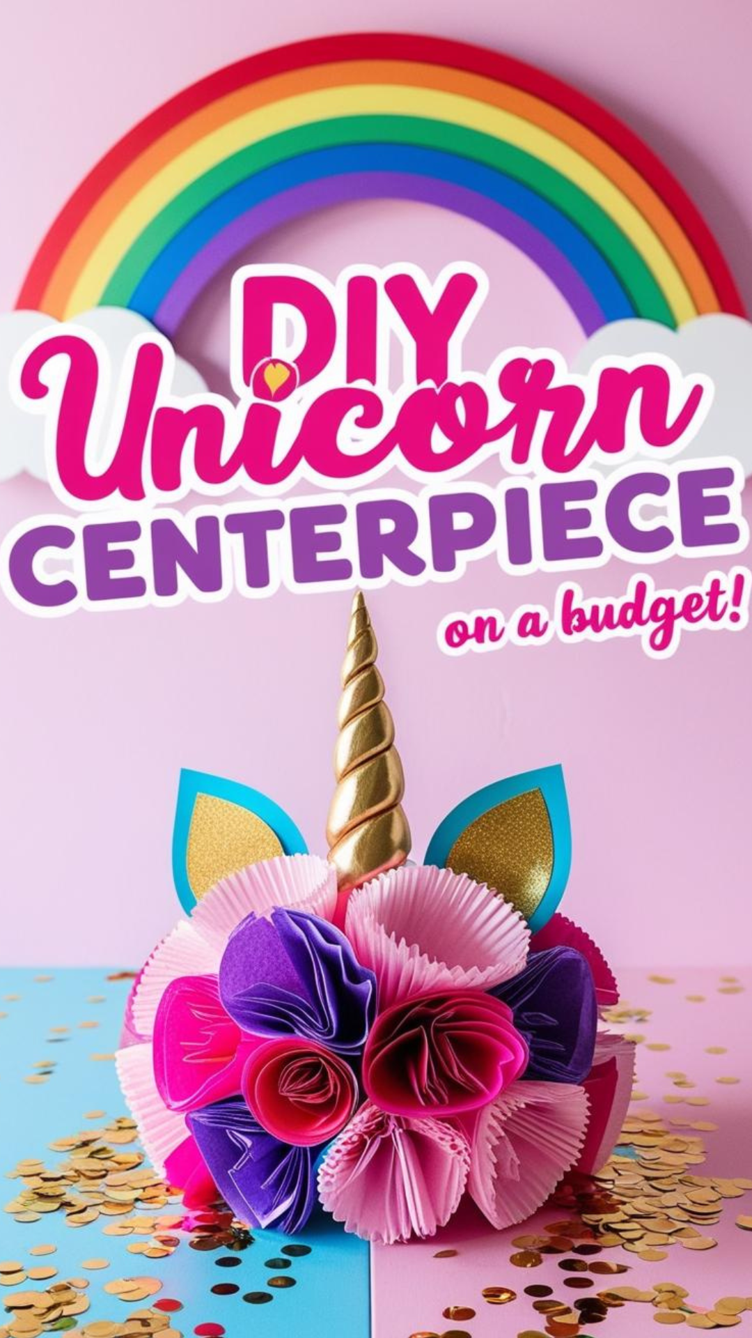 How to Make a Unicorn Tissue Paper Flower Centerpiece on a Budget