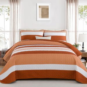 Cozy Fall Bedroom with Burnt Orange Bedding Ideas